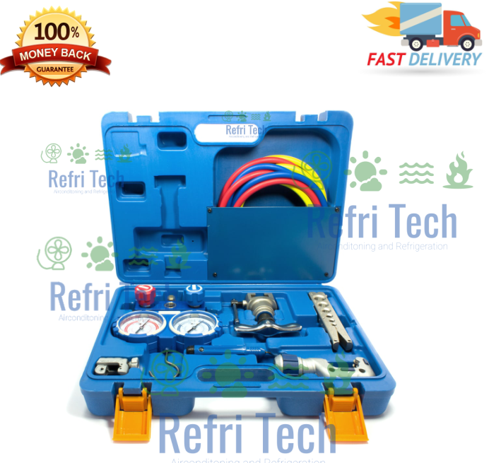 FLARING TOOL KIT VFT-808-I - MANIFOLD GAUGE - SCRAPER - TUBE CUTTER